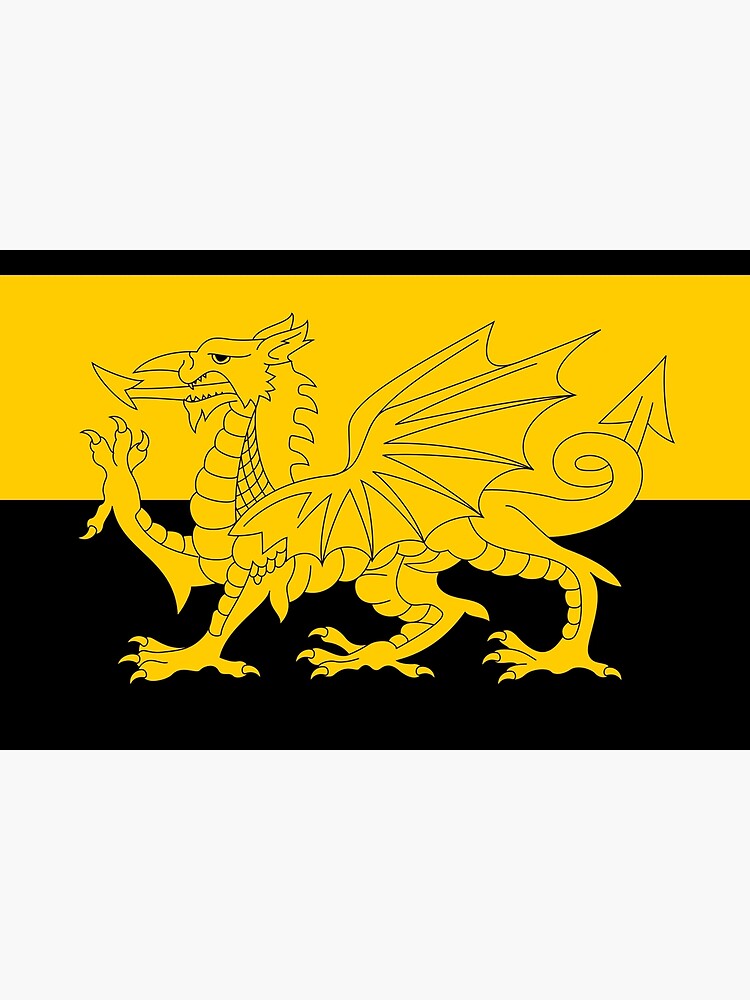 "Golden and Black Flag of Wales - Libertarian Black & Yellow Symbol ...