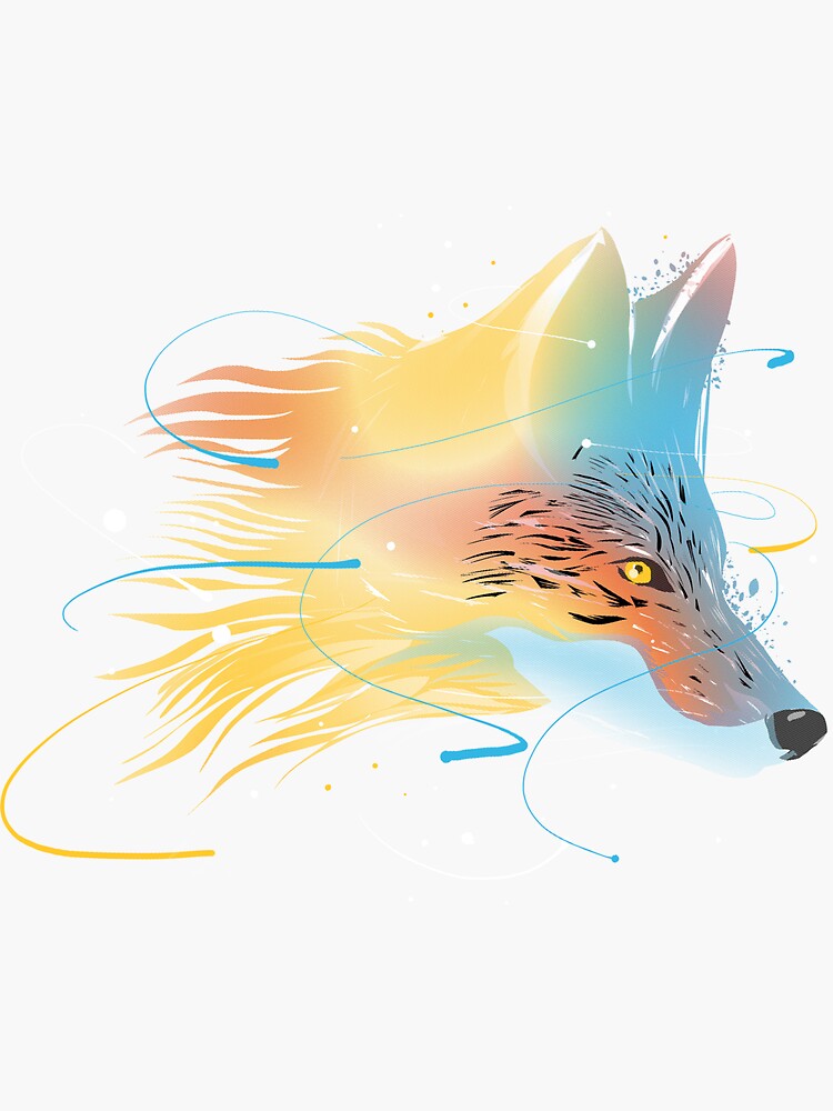 "space fox" Sticker for Sale by fredlevy-hadida | Redbubble