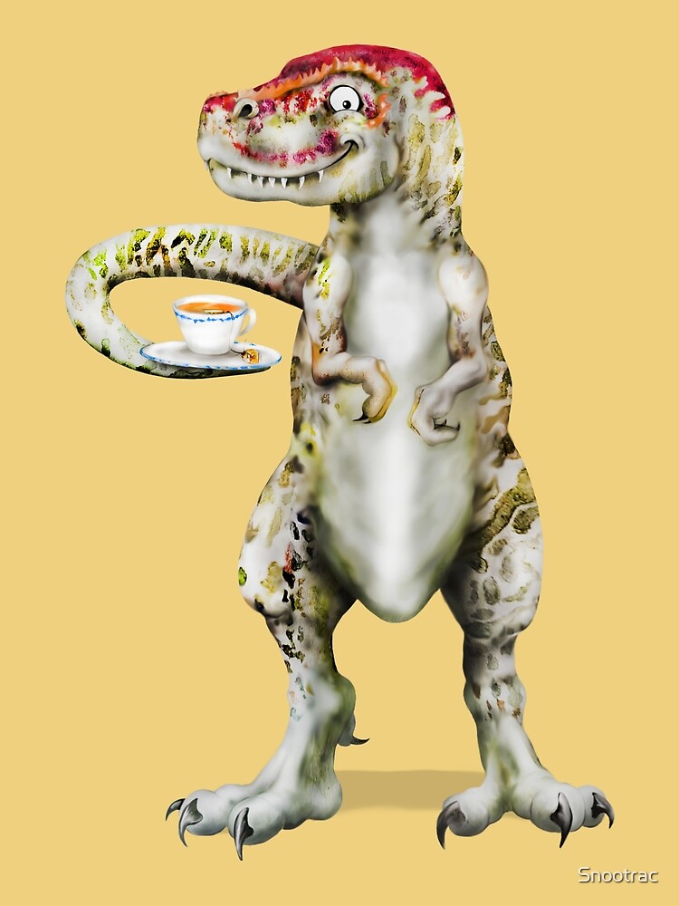 "Tea-Rex | Green Cartoon Tyrannosaurus Rex Dinosaur " Poster by ...