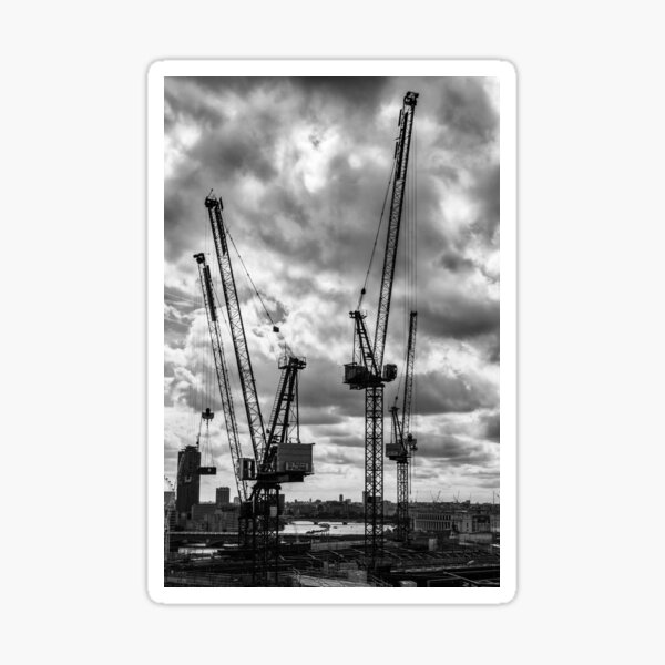 "Tower Cranes on City of London Skyline" Sticker by GrahamPrentice ...
