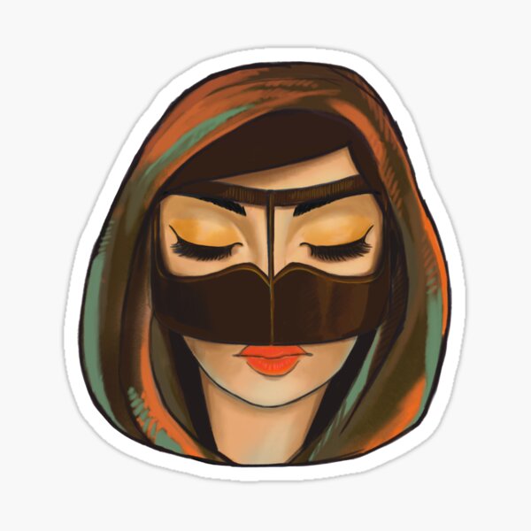 "Burqa Beauty Full" Sticker for Sale by mariabluelines | Redbubble