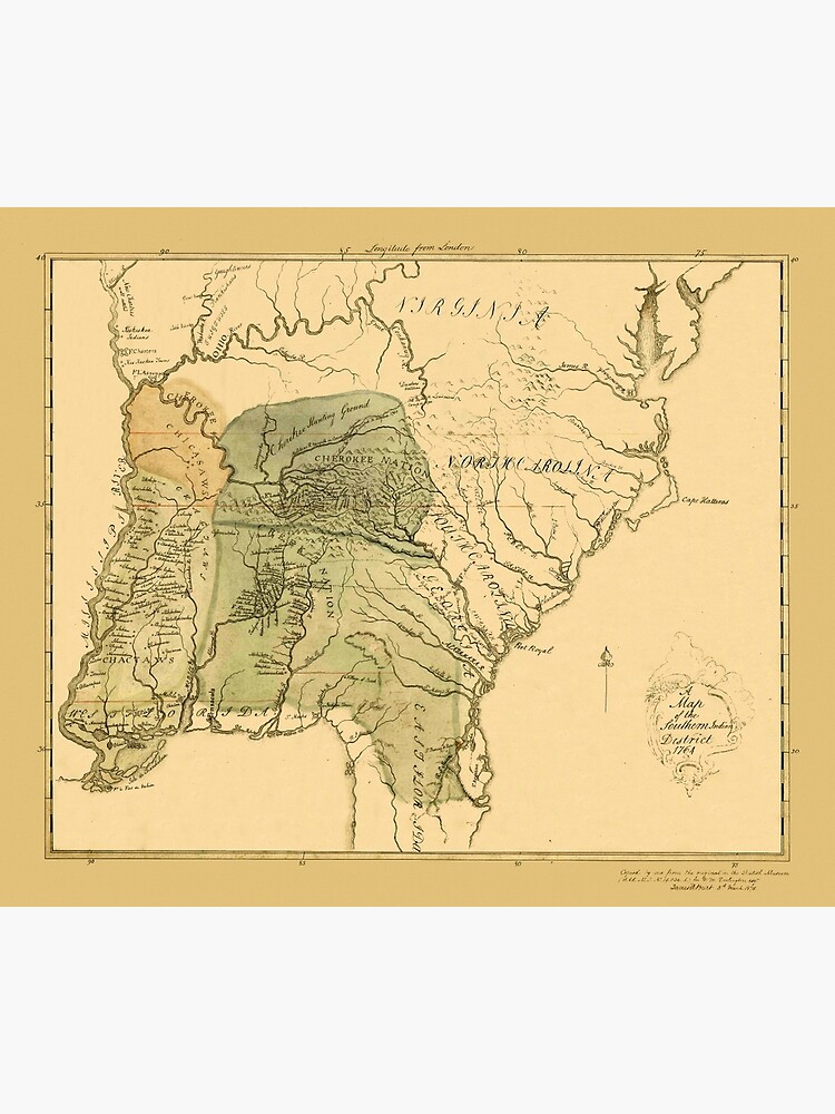 "Map Of Cherokee Nation 1764" Art Print for Sale by mollyfare | Redbubble