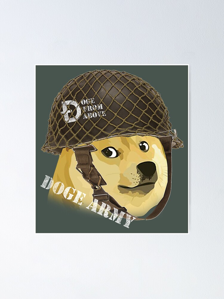 "Doge Army Helmet" Poster for Sale by Toadlyart | Redbubble