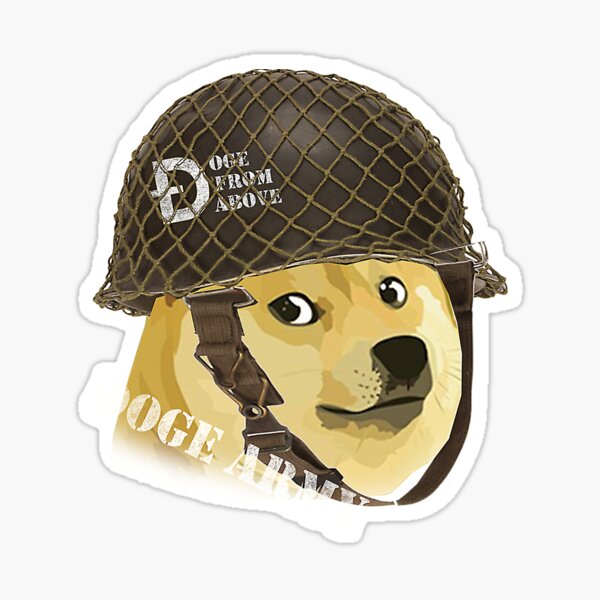 "Doge Army Helmet" Sticker for Sale by Toadlyart | Redbubble
