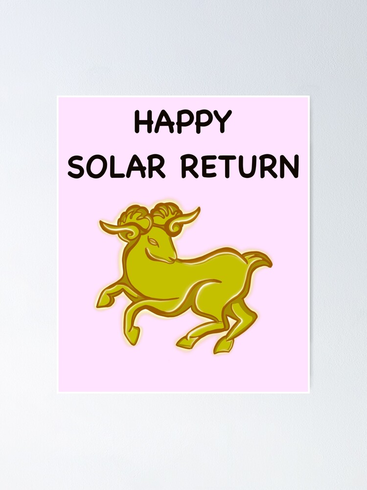 "Happy solar return, Aries zodiac symbol " Poster for Sale by ...