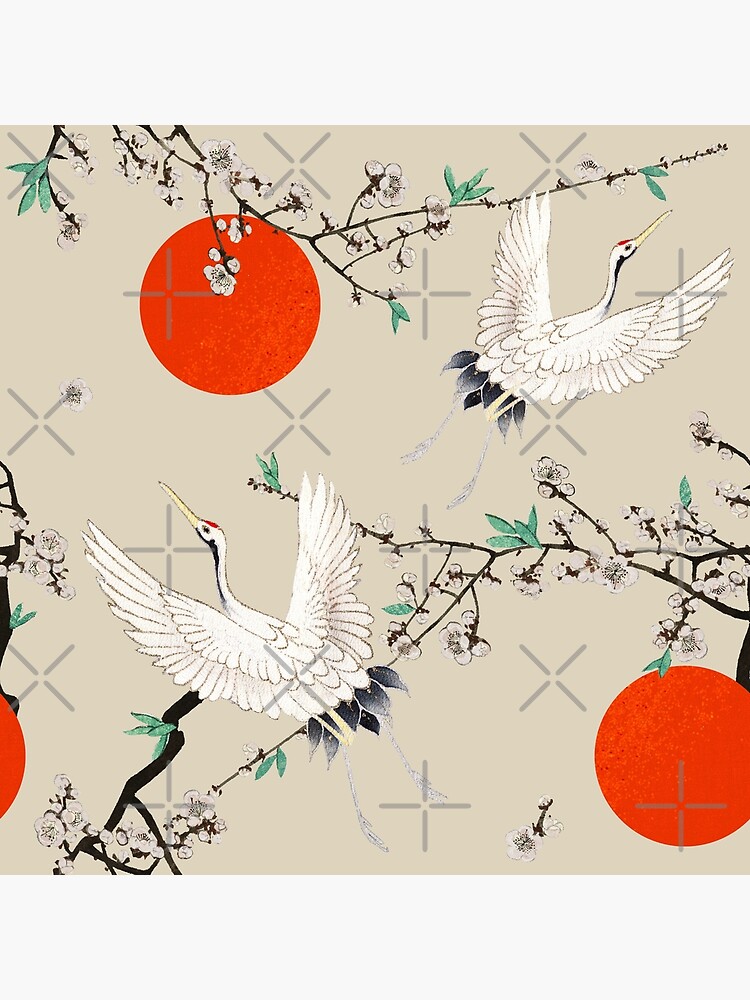 "Japanese art pattern - Flying Herons" Poster for Sale by PyriteDesigns ...