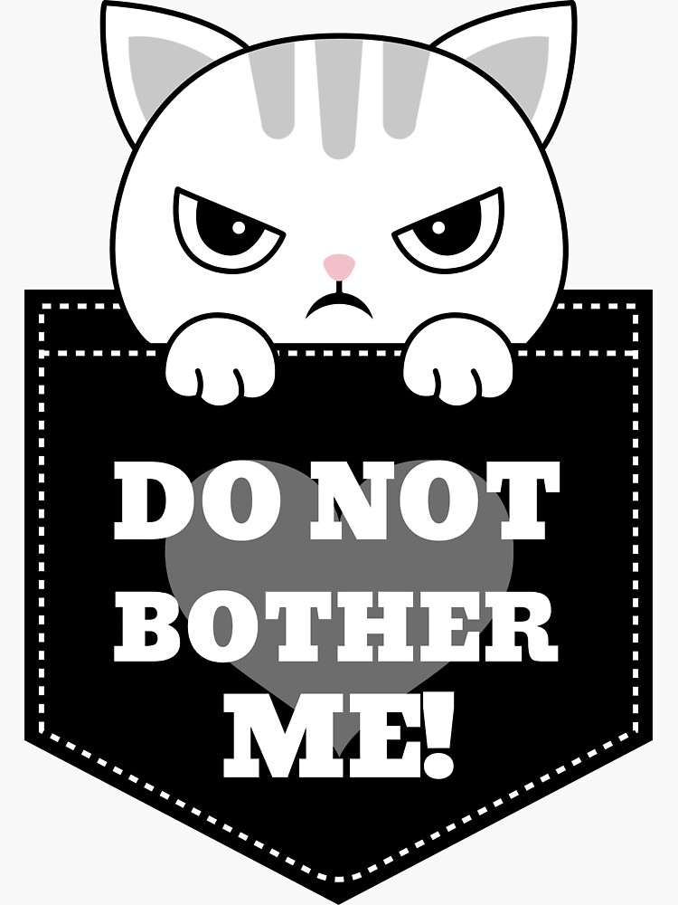 "Do Not Bother ME | Funny Cat In Pocket " Sticker for Sale by TCrust ...