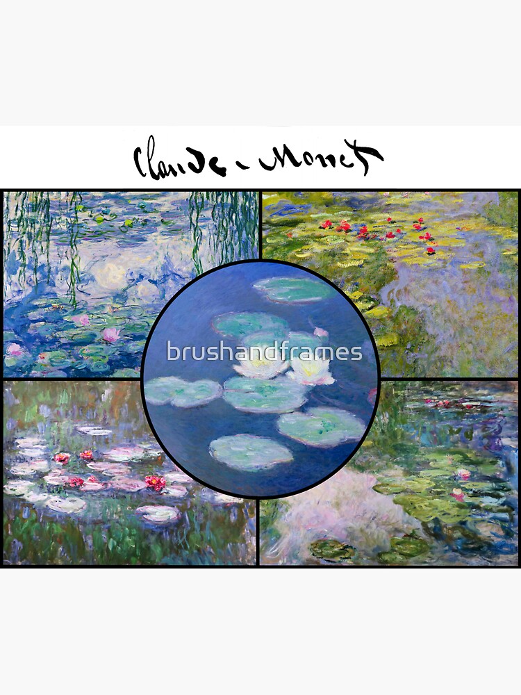 "Water Lilies Collage - Claude Monet" Sticker by brushandframes | Redbubble
