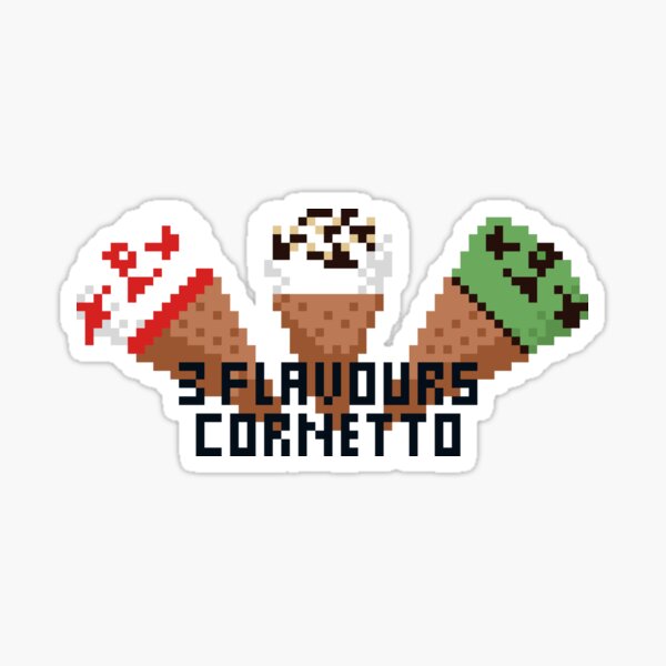 "3 Flavours Cornetto Pixel Art" Sticker for Sale by blue-foot-art ...