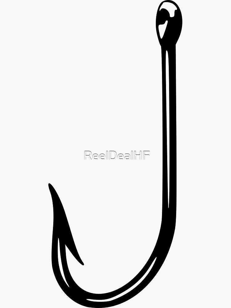 "Fishing Hook Sticker!" Sticker for Sale by ReelDealHF | Redbubble