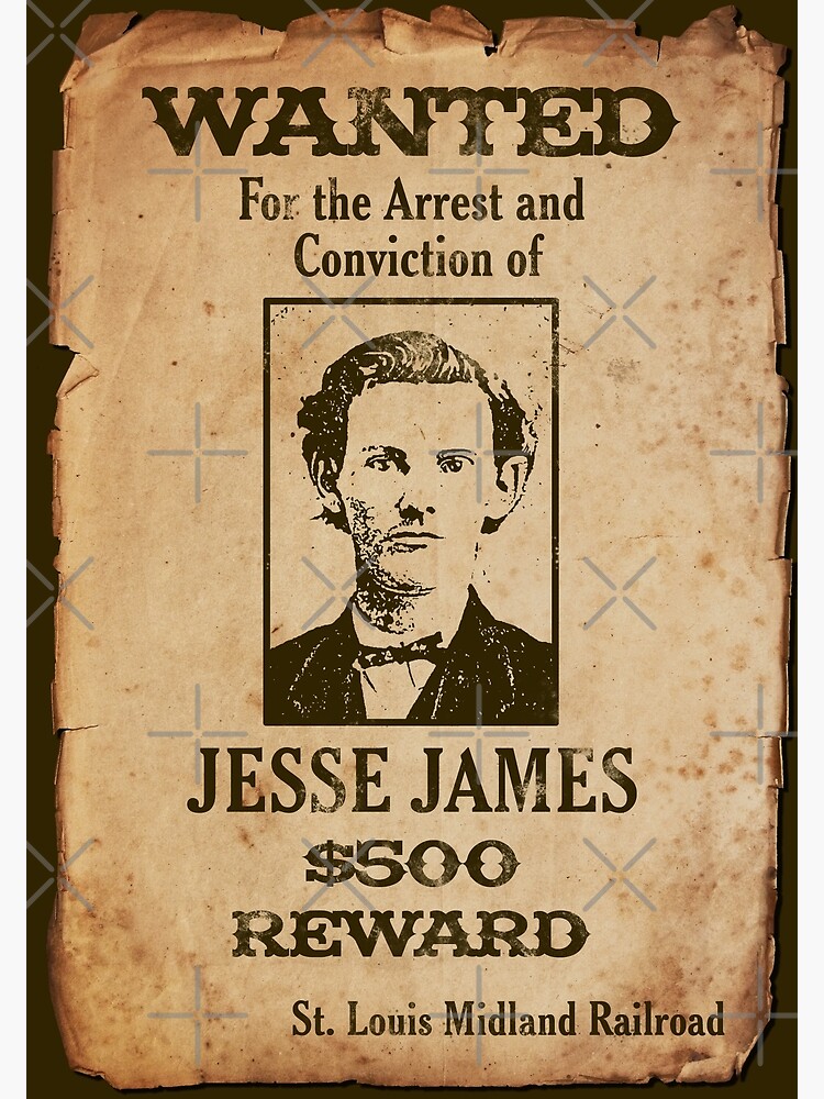 "Jesse James Wanted Poster" Poster for Sale by kayve | Redbubble