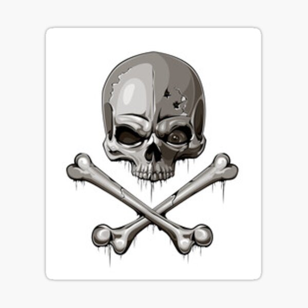 ""SKULL & BONES"" Sticker for Sale by BellaGifts4U | Redbubble