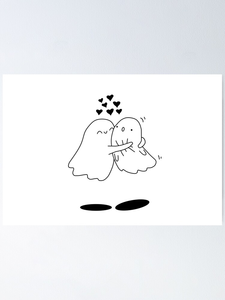 "Hugging Ghost" Poster for Sale by Riku-Ortiz | Redbubble