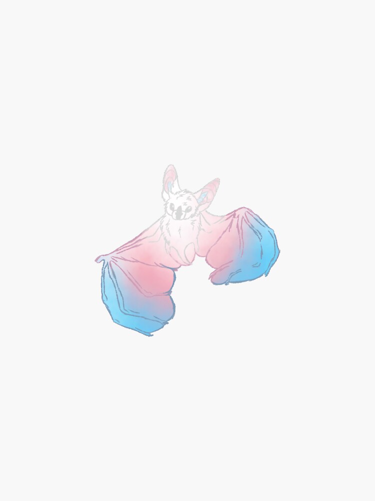 "Trans Bat Sticker" Sticker by StupidShigaraki | Redbubble