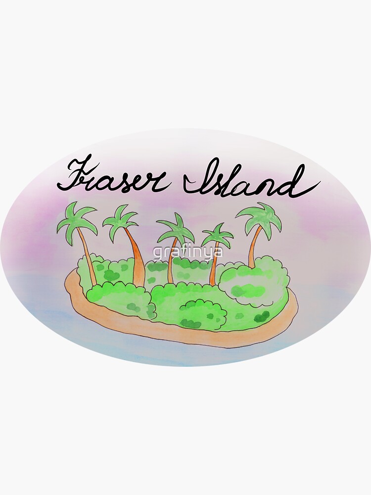 "Fraser Island watercolor Island travel, beach, sea" Sticker for Sale ...