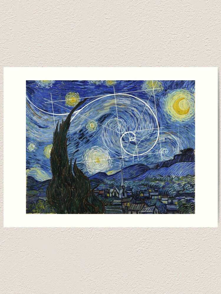 "Art Meets Math, Van Gogh Meets Fibonacci" Art Print for Sale by ...