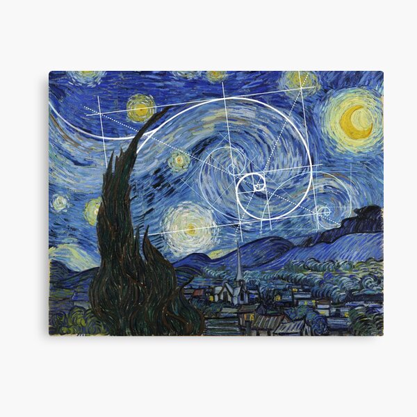 "Art Meets Math, Van Gogh Meets Fibonacci" Canvas Print for Sale by ...