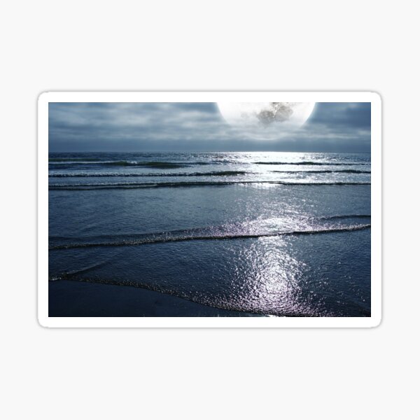 "Ocean with clear moon and sunset background" Sticker for Sale by ...