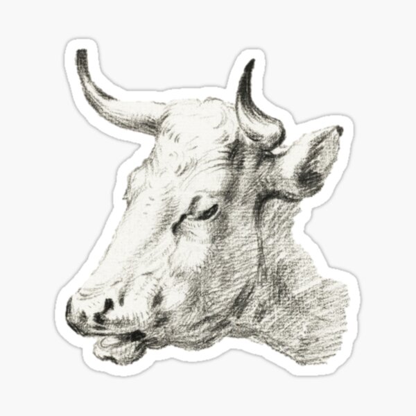 "Cow head" Sticker for Sale by JanP82 | Redbubble