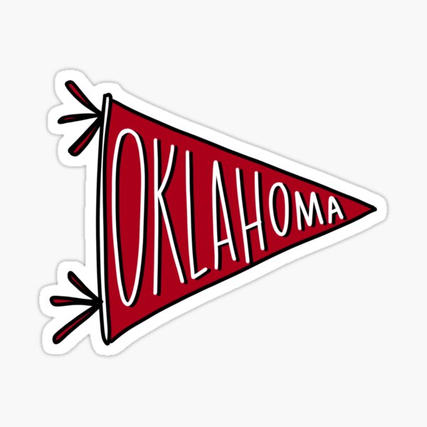 "Oklahoma Pennant Flag" Sticker for Sale by LME-Stickers | Redbubble