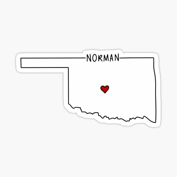"Norman, Oklahoma State Outline" Sticker for Sale by LME-Stickers ...