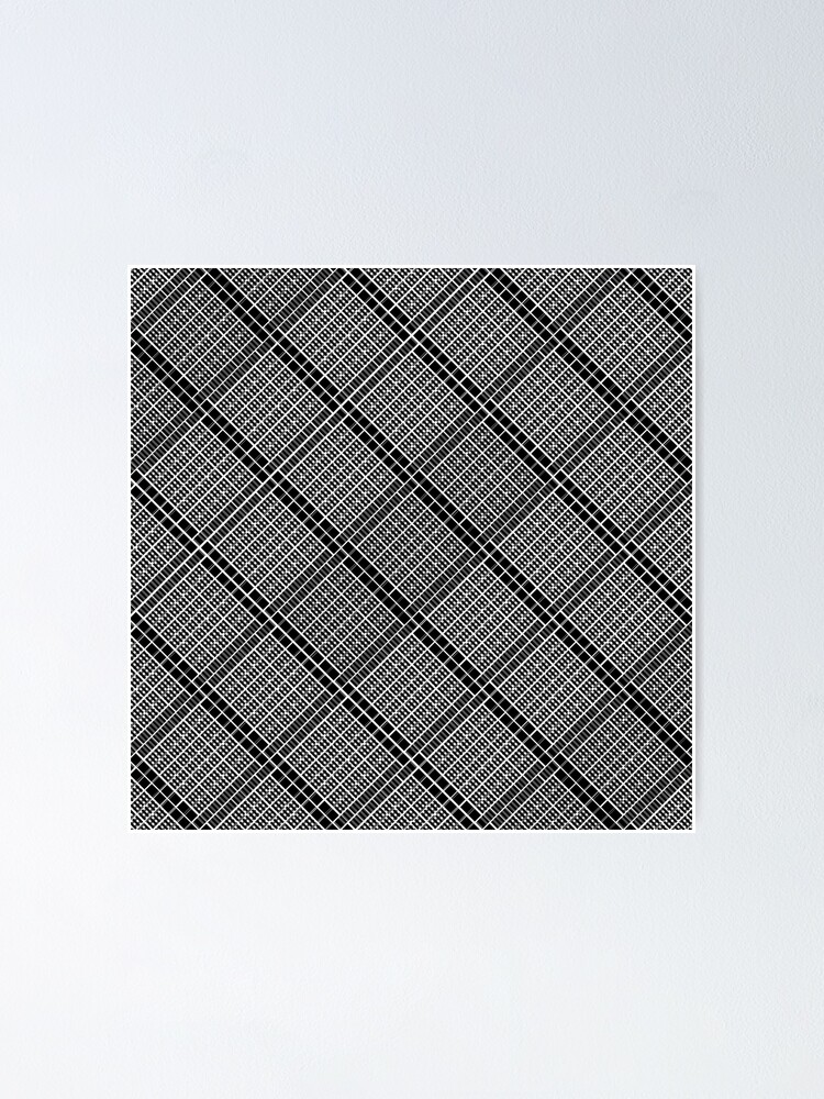 "Criss Cross Wide Angled Line Pattern in Black and Gray " Poster for ...