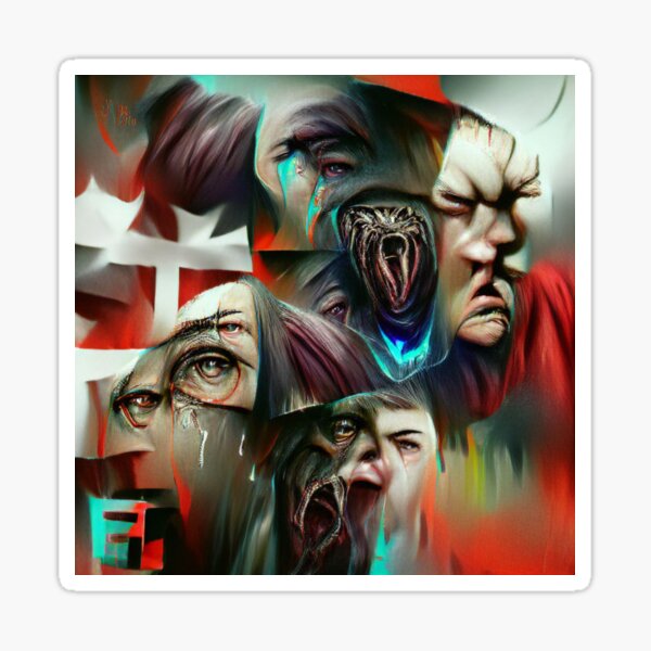 "Fear — Abstract Painting" Sticker for Sale by JamesDamore | Redbubble