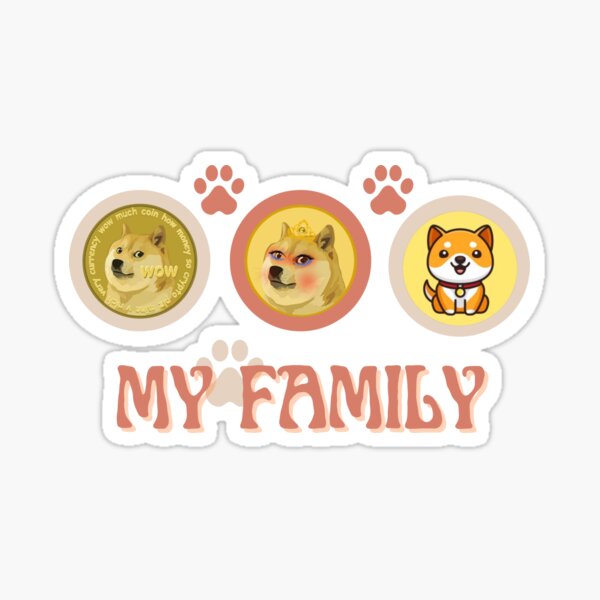 "My Doge Family" Sticker for Sale by Toadlyart | Redbubble