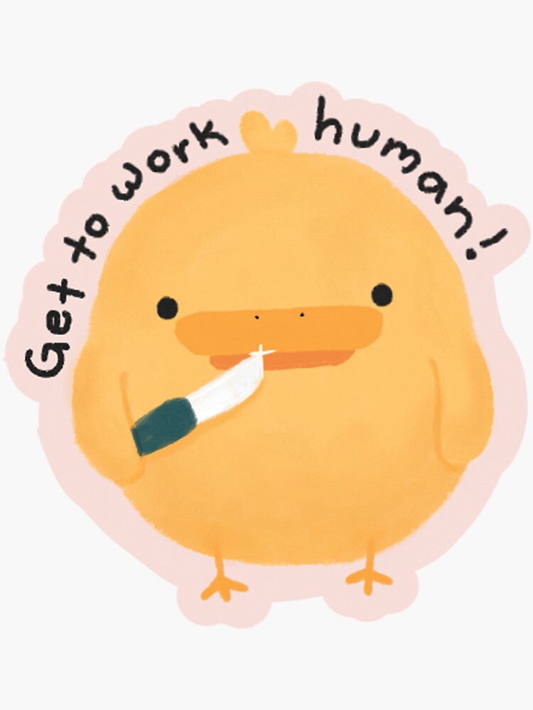 "Cute Aggressive Duck Holding Knife" Sticker for Sale by Scadoosh ...