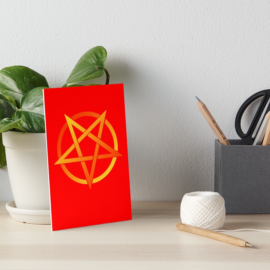 "Colorful Pentacle Pentagram Gradient Orange Red" Art Board Print for ...