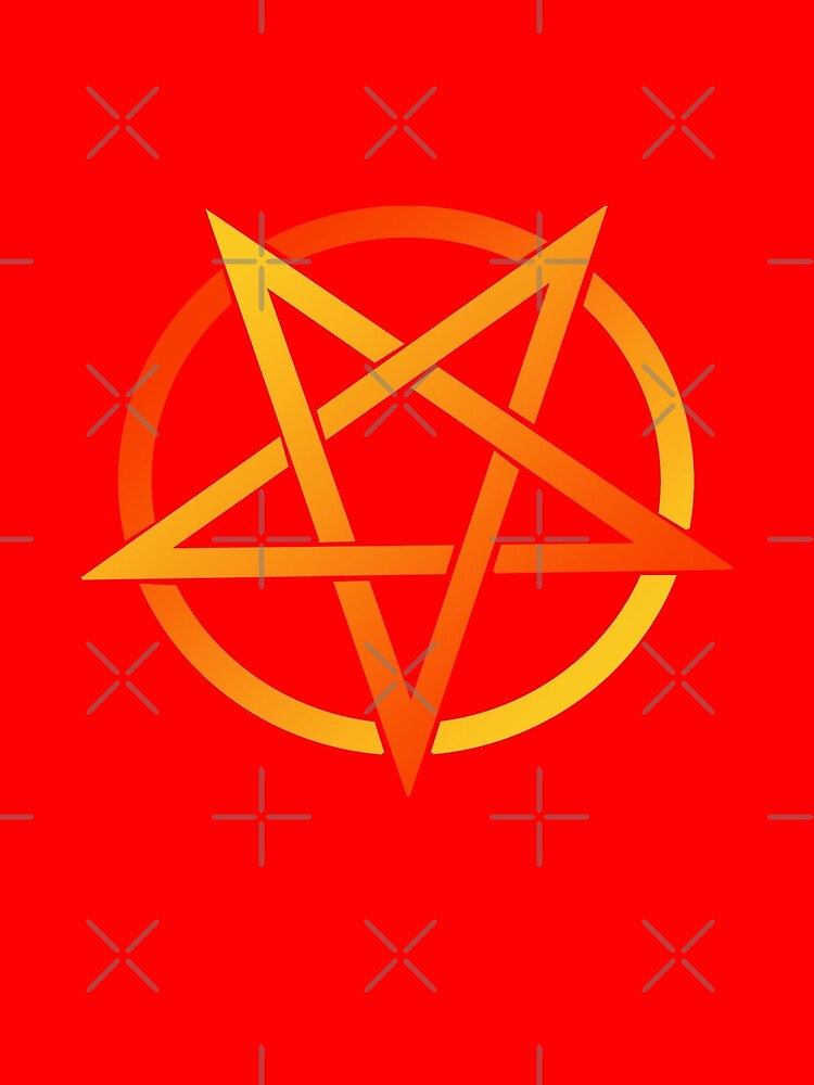 "Colorful Pentacle Pentagram Gradient Orange Red" Poster for Sale by ...