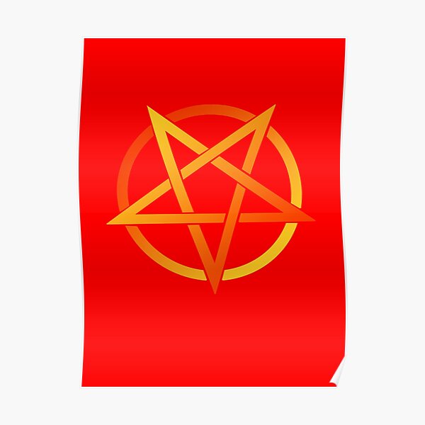 "Colorful Pentacle Pentagram Gradient Orange Red" Poster for Sale by ...