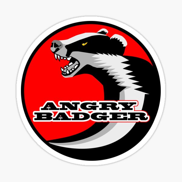"Angry Badger - Anti Hunting - Red Circle - Isan Creative Designs ...