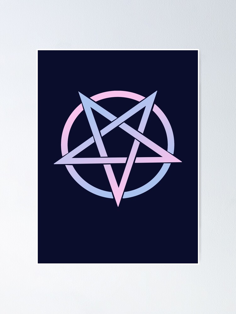 "Colorful Pentacle Pentagram Pink and Blue" Poster for Sale by ...