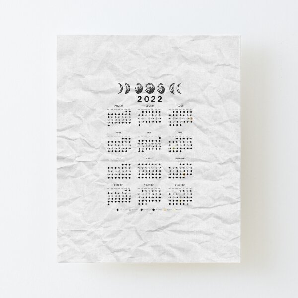 "Moon calendar 2022 poster — Lunar calendar, astrology calendar with ...