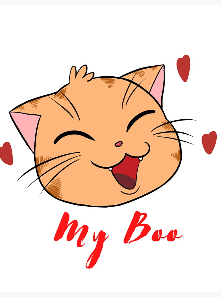 "Lovely Cat Boo" Sticker by coolartbubble | Redbubble