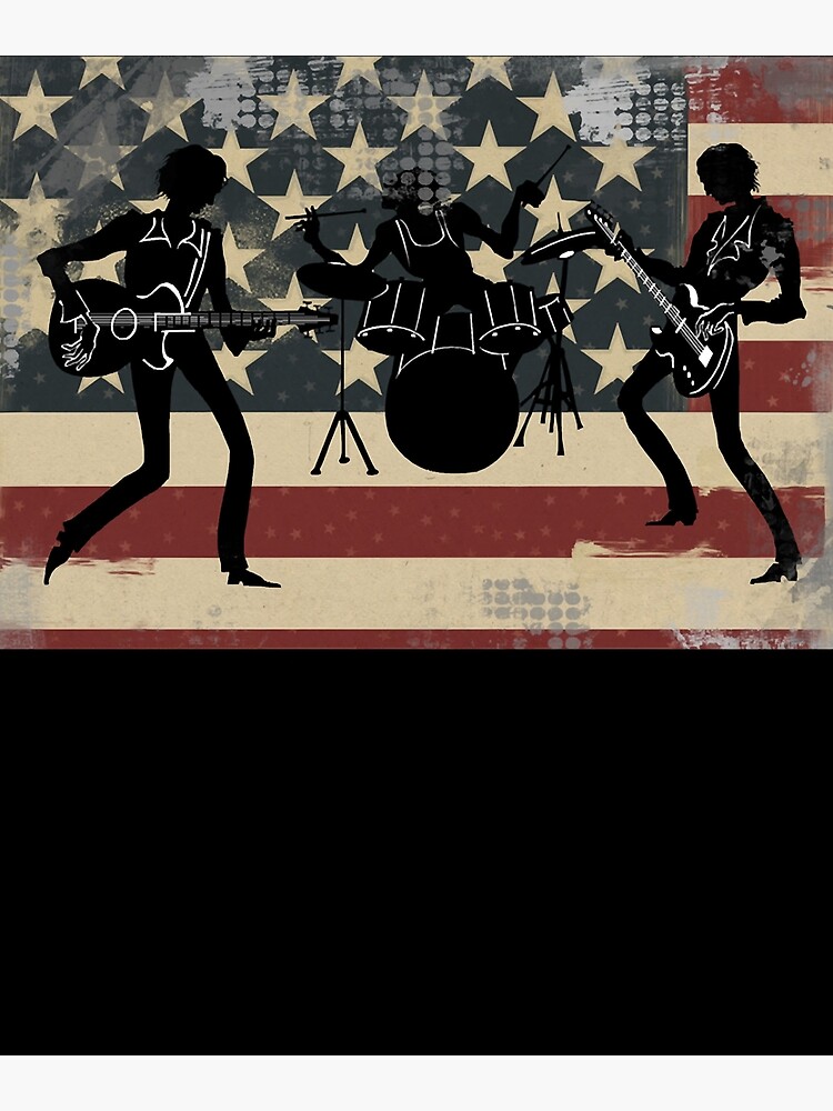 "American Flag Rock and Roll Band Essential" Poster for Sale by EugeneGerard | Redbubble