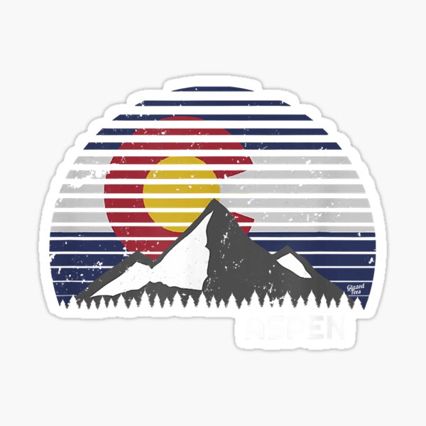"Aspen Colorado Vintage Mountain State Flag" Sticker for Sale by ...
