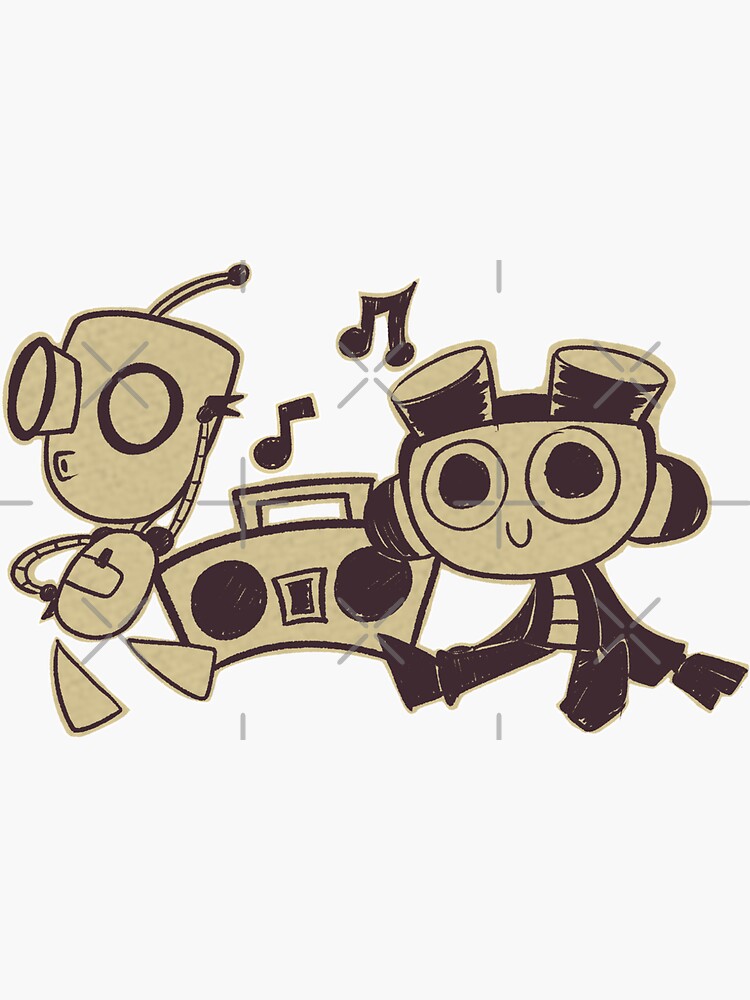 "Psychonauts Doodle Raz and Doodle Gir Invader Zim" Sticker for Sale by ...