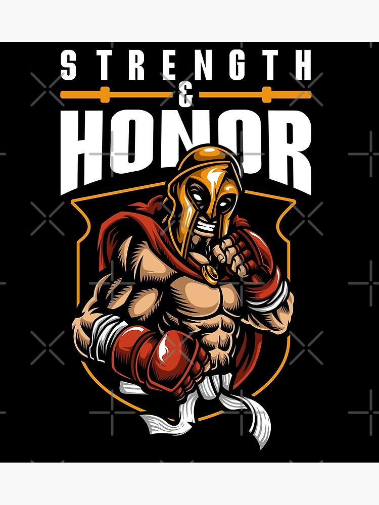 "Martial Arts Gym Fighter Slogan Strength and Honour" Poster by ...