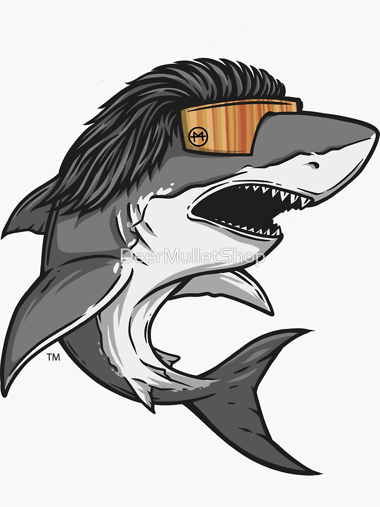 "Shark Mullet" Sticker for Sale by DeerMulletShop | Redbubble