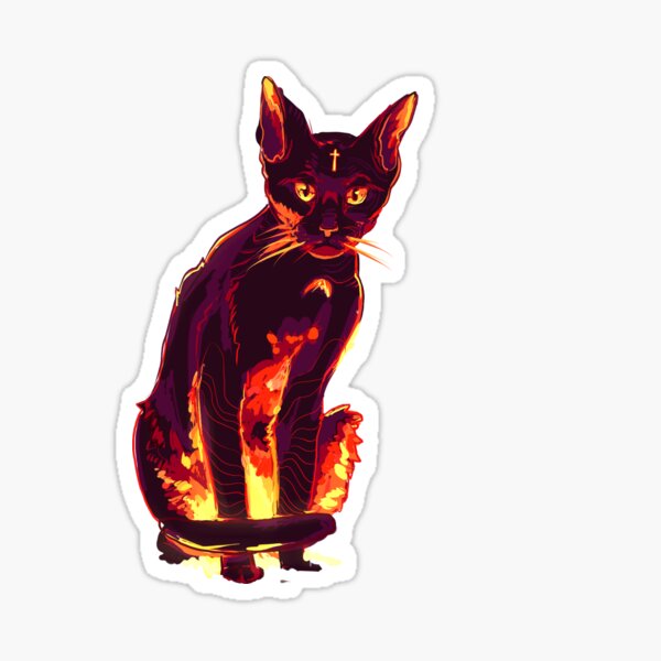 Hell Kitty Sticker For Sale By Grizarts Redbubble 