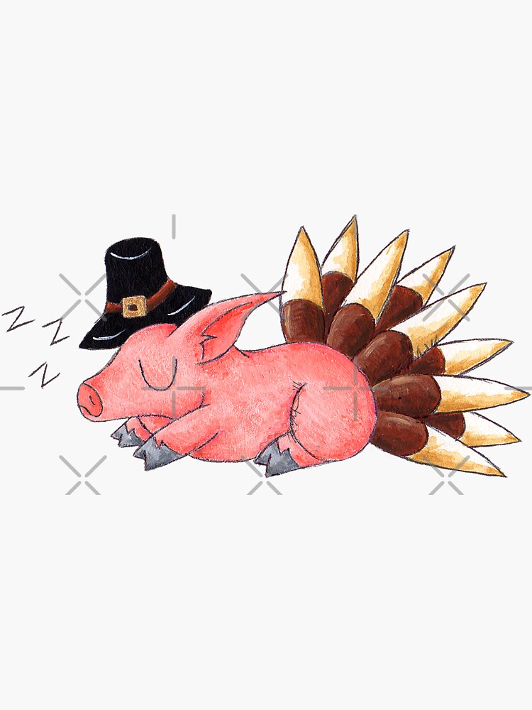 "Turkey Coma" Sticker by KOKeefeArt | Redbubble
