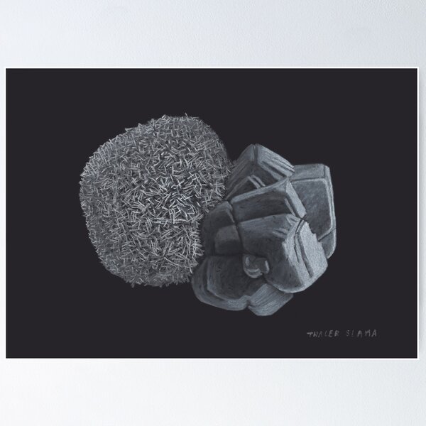 "Dry pastel drawing of two calcites" Poster by ThalerSlama | Redbubble