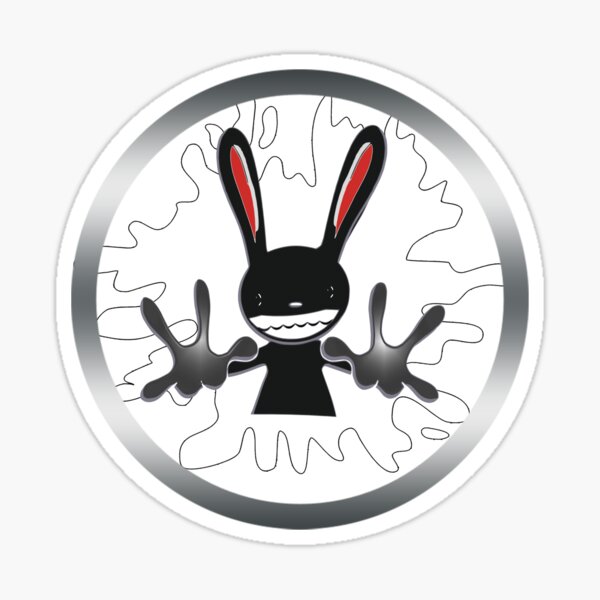 "Black Rabbit Cartoon Abstract Symbolic of Peace and Silence " Sticker ...
