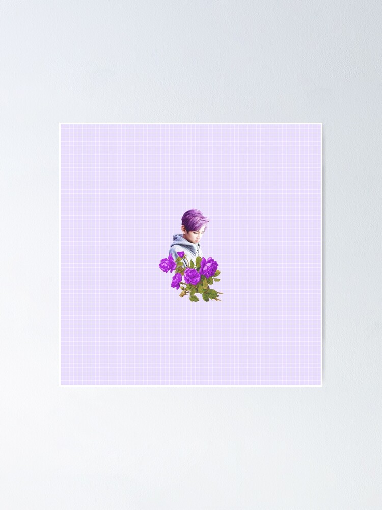 "Violet Taehyung/V BTS Rose Grid" Poster by blosskitty | Redbubble