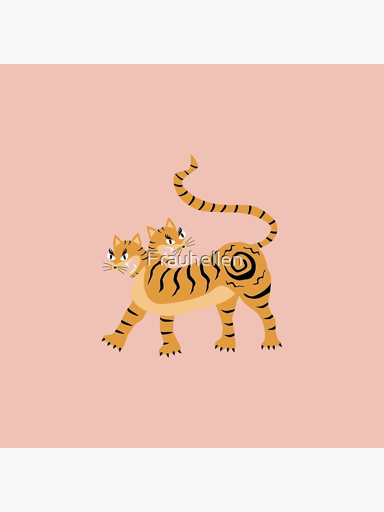 "Two-headed golden tiger illustration" Poster by Frauhellen | Redbubble