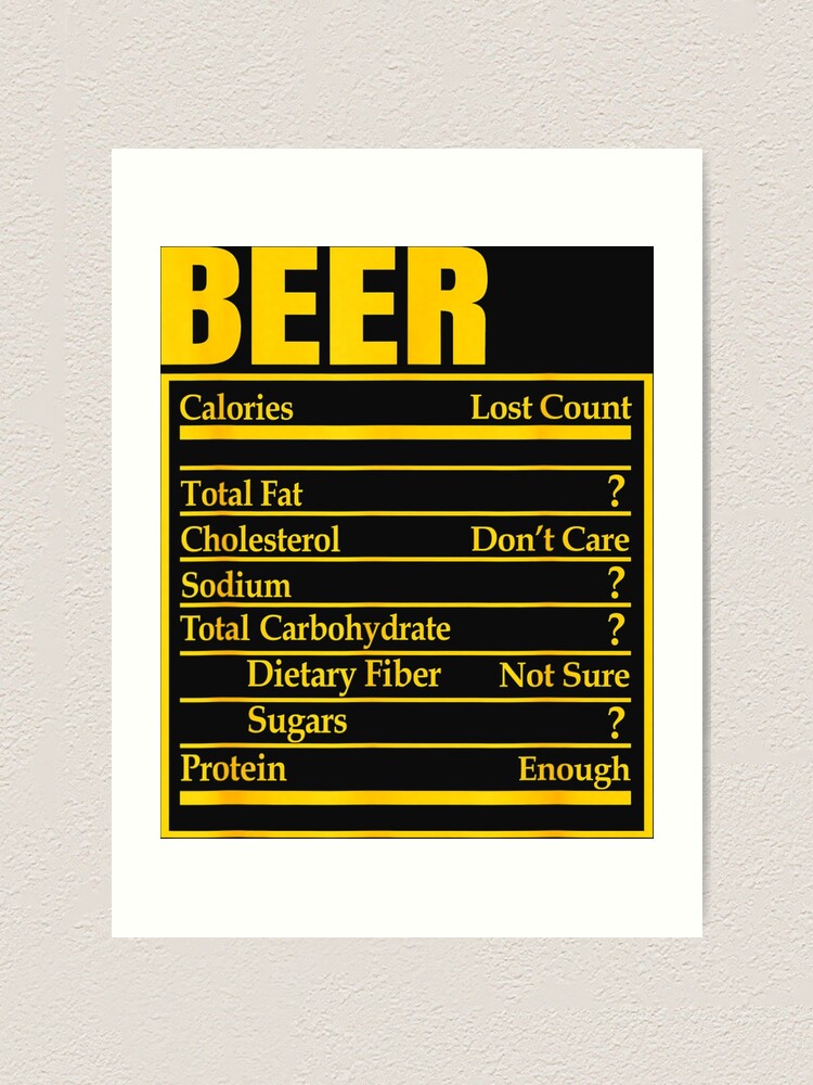 "Funny Beer Nutrition Facts Label Thanksgiving" Art Print for Sale by ...