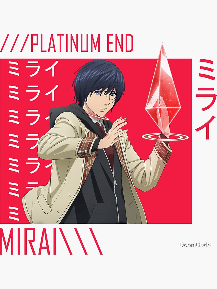 "MIRAI Anime Aesthetic // Platinum End" Sticker by DoomDude | Redbubble