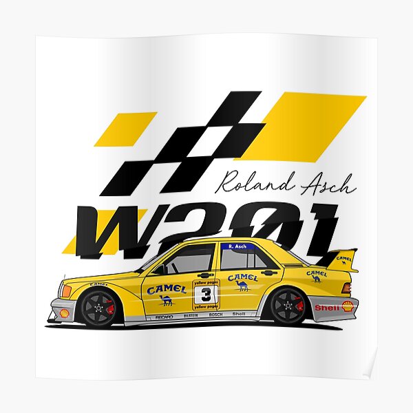 "W201 ROLAND ASCH DTM CAR" Poster for Sale by shketdesign | Redbubble